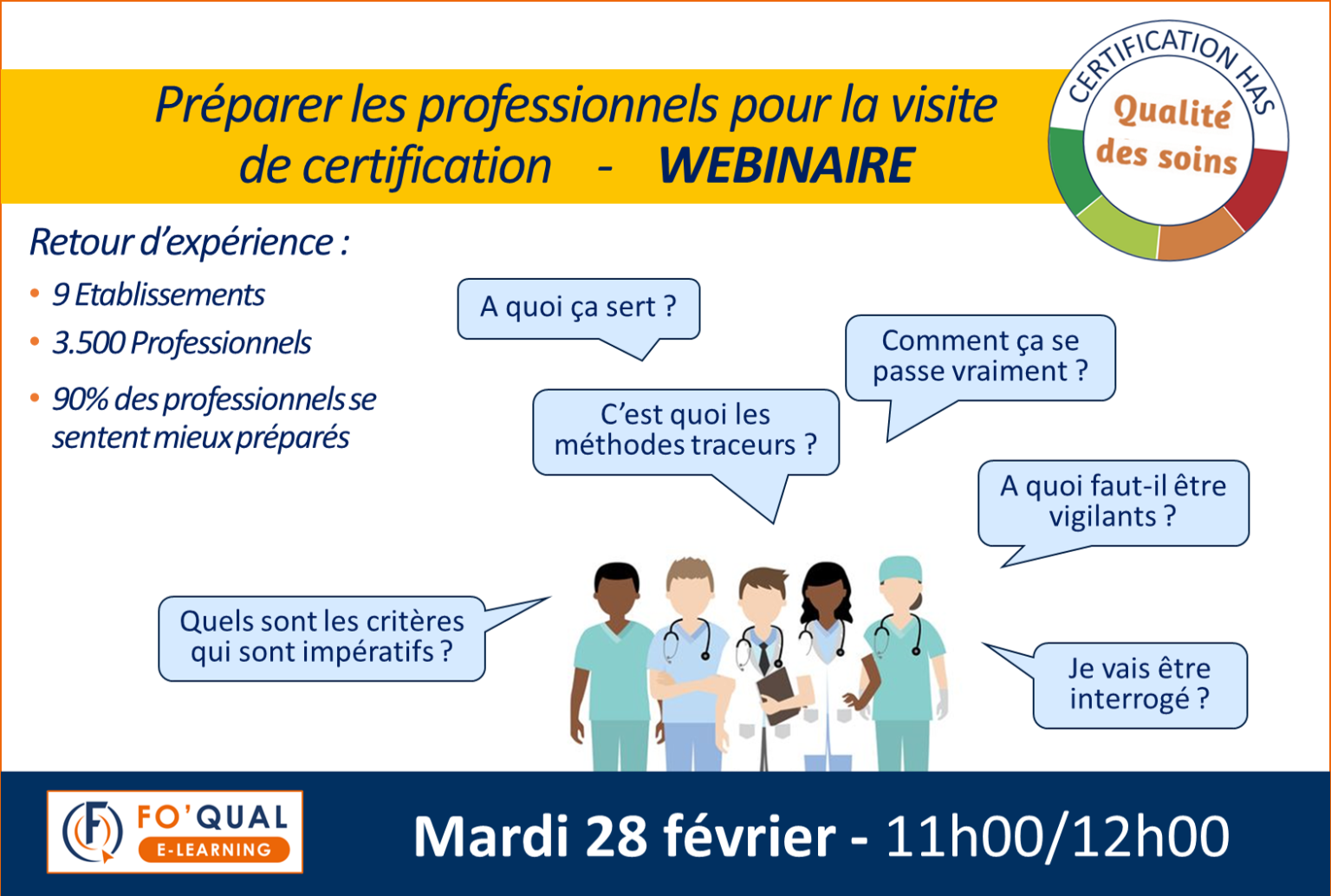 Préparer les professionels pour la visite de certification HAS - Focus Qualité